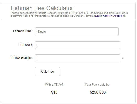 Lehman Fee Calculator – DanHerr.com